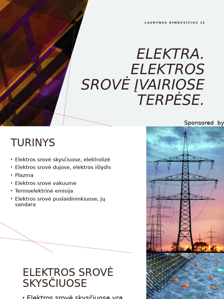 Elektros Srove Ivairiose Terpese | PDF