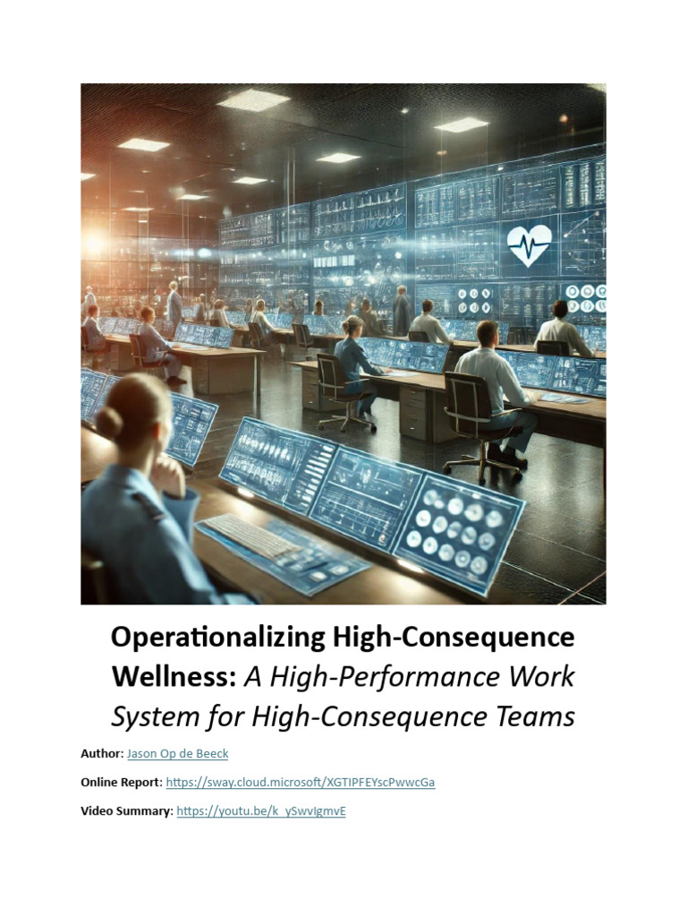 Operationalizing High-Consequence Wellness 2nd Edition | PDF | Goal | Leadership