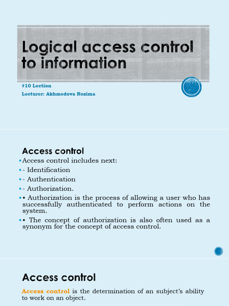 #10-11 Access Control Models | PDF | Computer Access Control | Information Technology Management