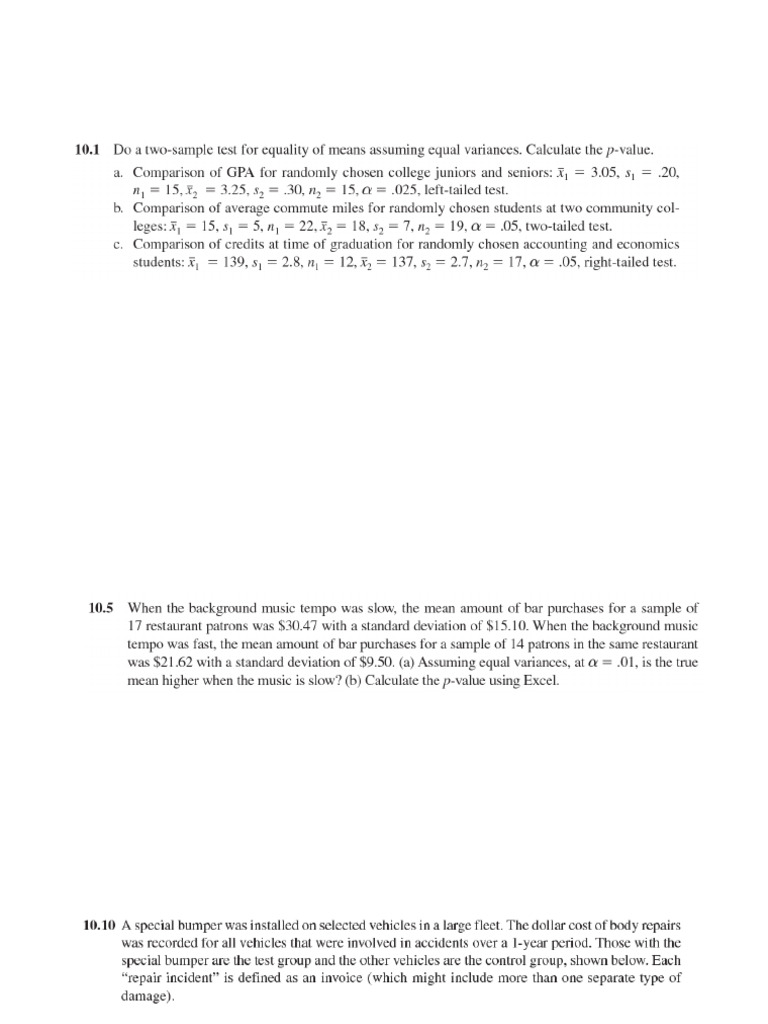 Topic 10 Two Sample Hypothesis Tests | PDF