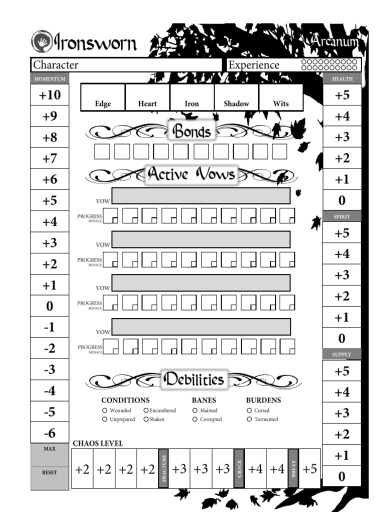 Ironsworn Starforged Character Stats | PDF