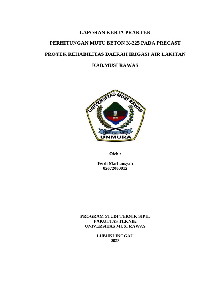 Laporan KP KK Ferdi Kuat Tekan Beton | PDF