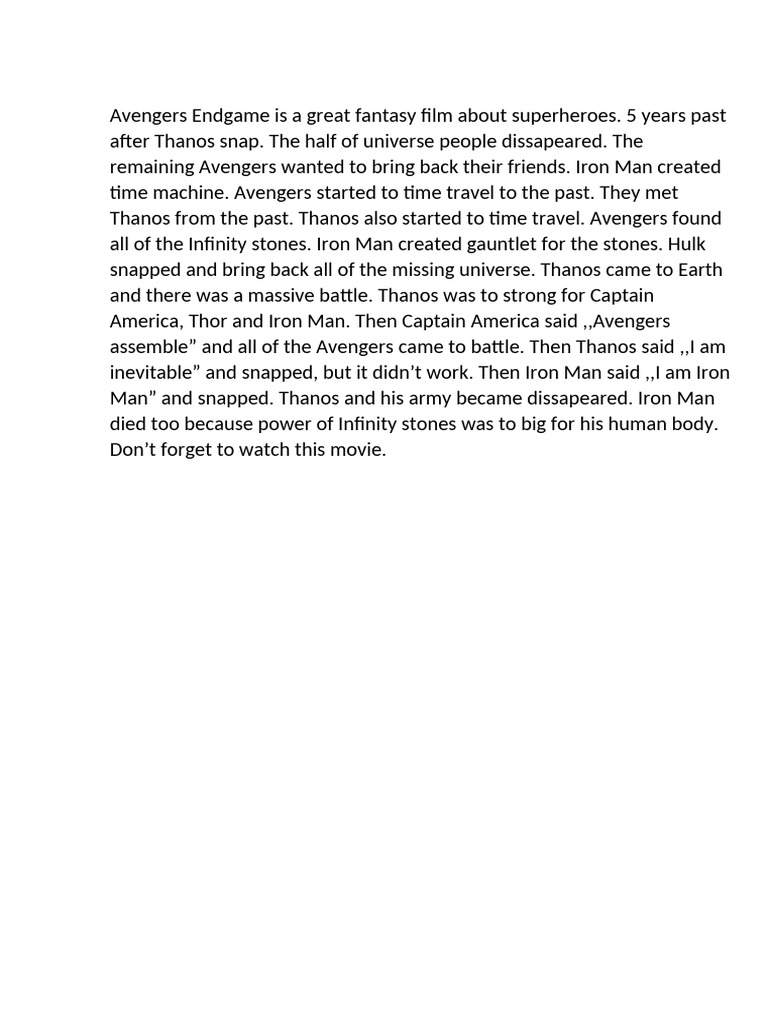 Avengers Endgame | PDF