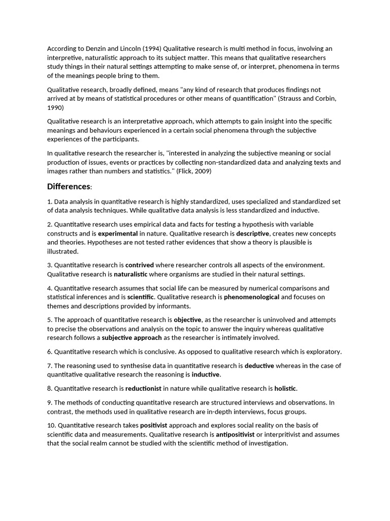 Qualitative Research Notes | PDF | Qualitative Research | Quantitative ...