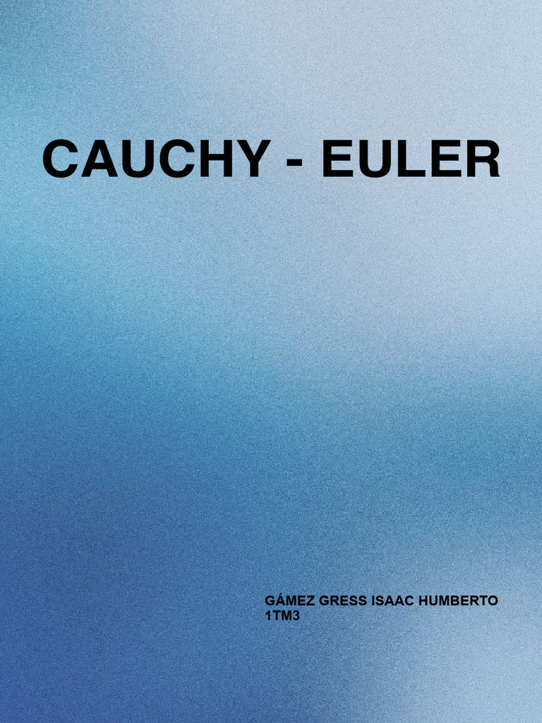 Equações Diferenciais de Cauchy-Euler | PDF
