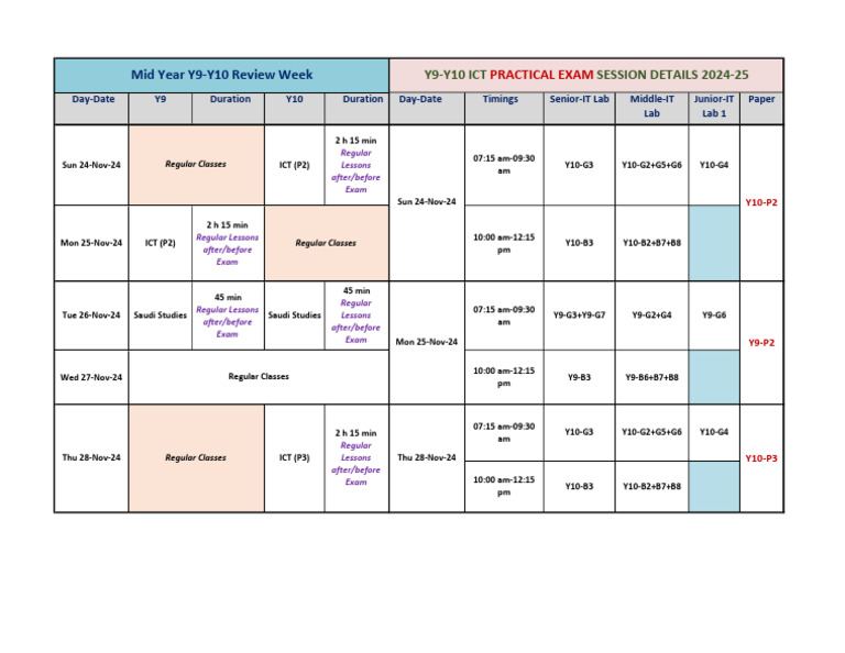 IGCSE Midyear Exam Review Week Plan 1282885479 | PDF