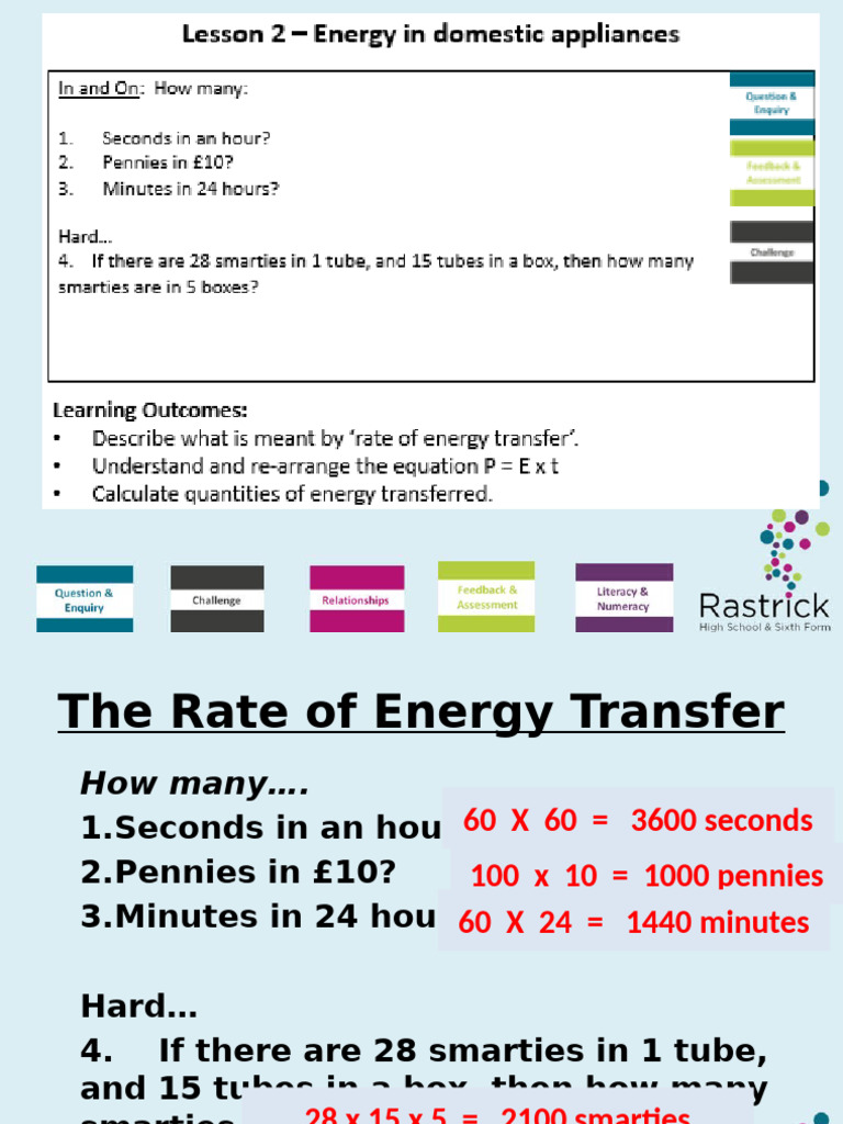 Lesson 2 - Rate of Energy Transfer | PDF | Watt | Metrology