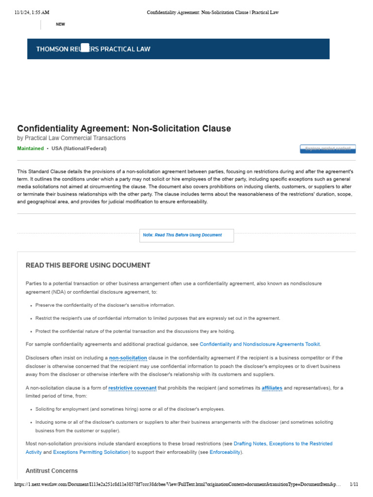 Non-Solicitation Clauses Explained | PDF | Non Disclosure Agreement ...