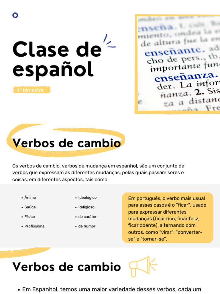 Verbos de Cambio PDF | PDF