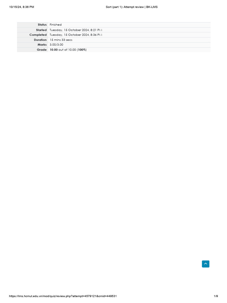 Sort (Part 1) - Attempt Review - BK-LMS | PDF | Object Oriented Programming | Software Development