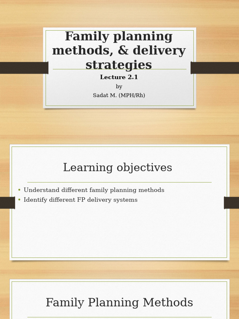 Family Planning Methods and Delivery Strategies | PDF | Birth Control ...