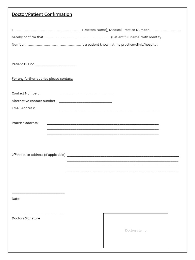 Doctor Patient Confirmation | PDF