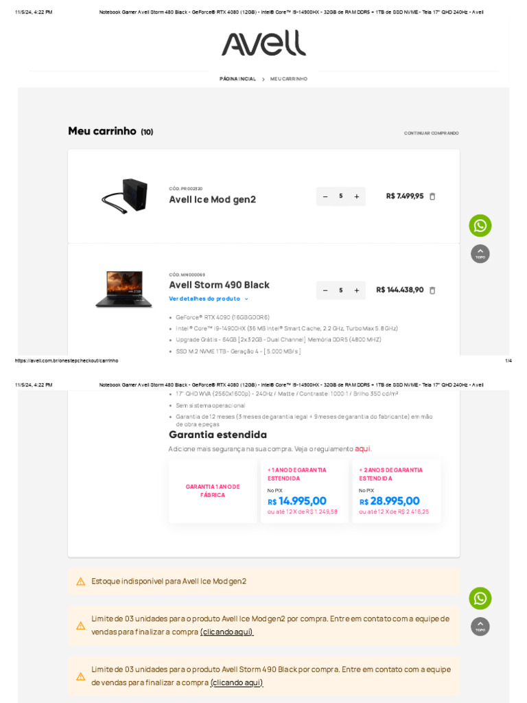 Notebooks Gamer Avell: Preços e Modelos | PDF | Disco de estado sólido ...