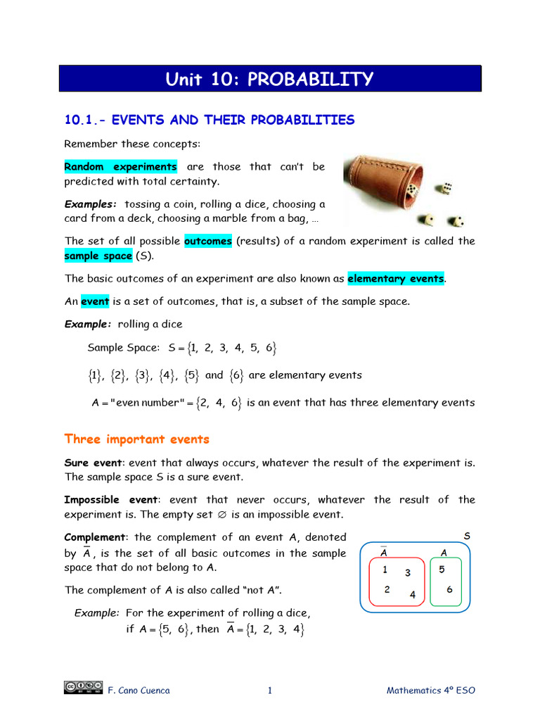 4- Unit10.Probability | PDF | Probability | Mathematics