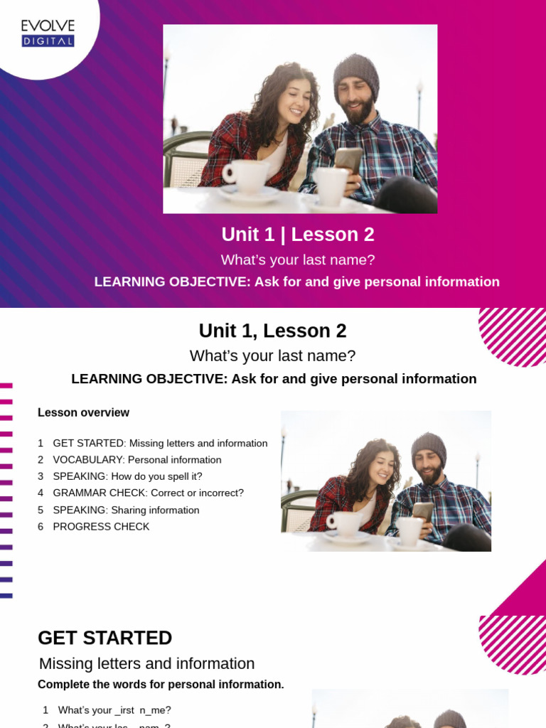 Evolve 1 Unit 1 PPT Lesson 2 | PDF | Writing | Languages