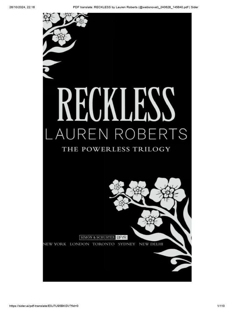 Reckless by Lauren Roberts PDF Download | PDF | Business | Home & Garden