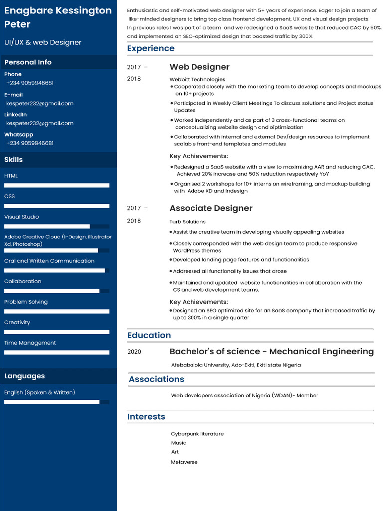 Kessington's CV | PDF