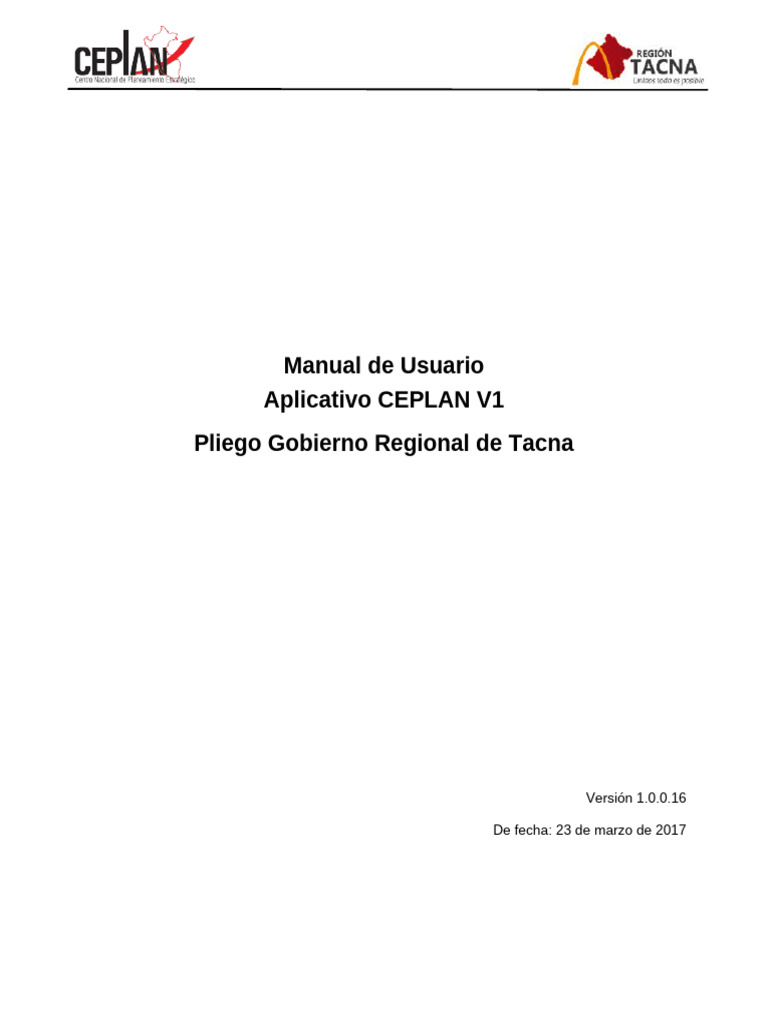 Aplicativo CEPLAN 2018 Manual Normal 230317 | PDF | Botón (Computación) | Ventana (informática)