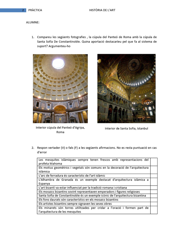 Pràctica Art Bizantí, Islàmic I Romànic | PDF