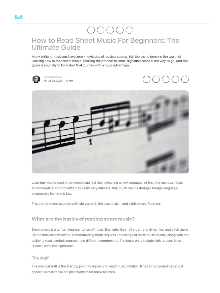 Beginner's Guide to Reading Sheet Music | PDF | Clef | Sheet Music