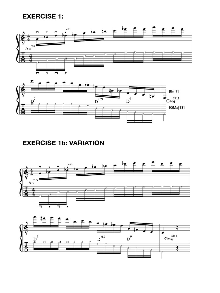 PDF Jazz Guitar Alternate Picking Exercises | PDF