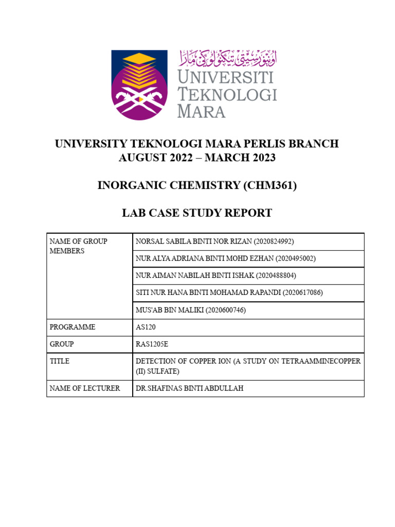 Lab Case Study CHM361 (Gravimetric Analysis) | PDF | Sodium Hydroxide | Coordination Complex
