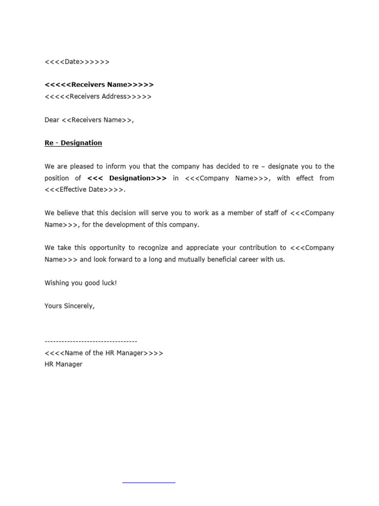 Re Designate Letter | PDF