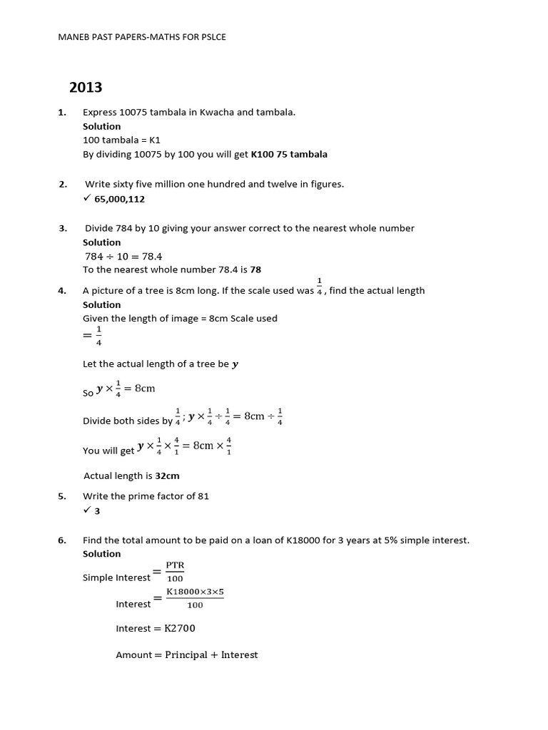 Maths-Maneb Past Papers | PDF | Area | Elementary Geometry