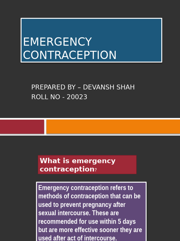 Emergency Contraception | PDF | Birth Control | Medical Specialties