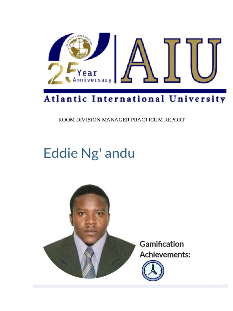 Room Division Manager Practicum | PDF | Employee Retention | Safety