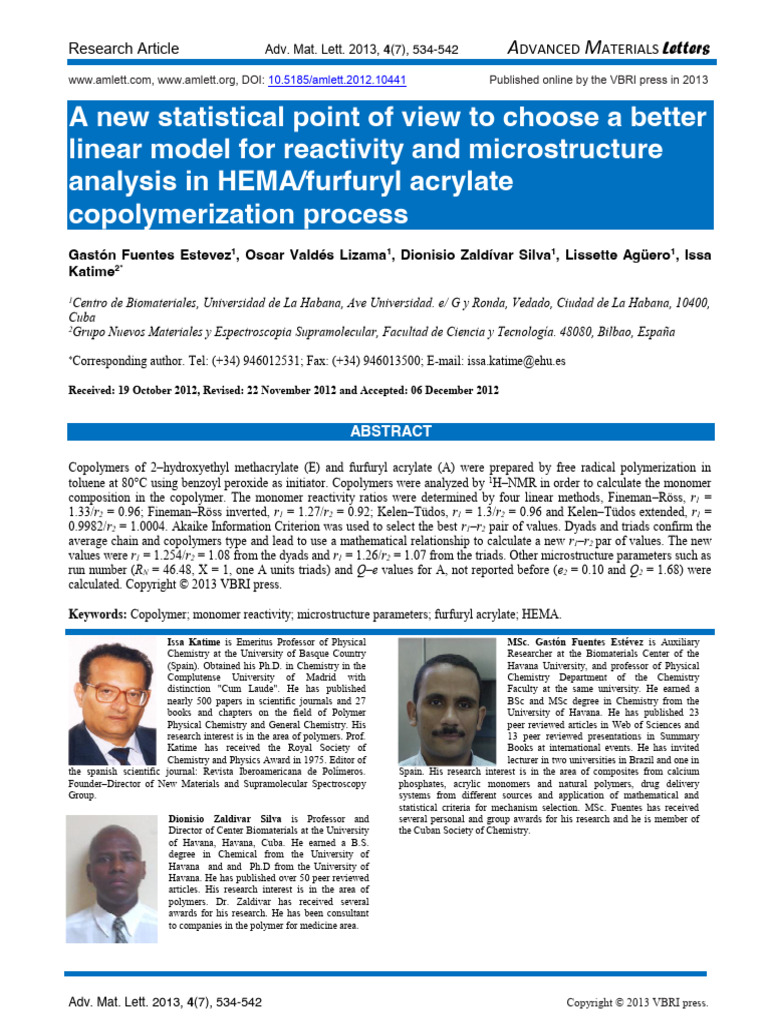 Paper 2 Copolimerización | PDF | Copolymer | Akaike Information Criterion