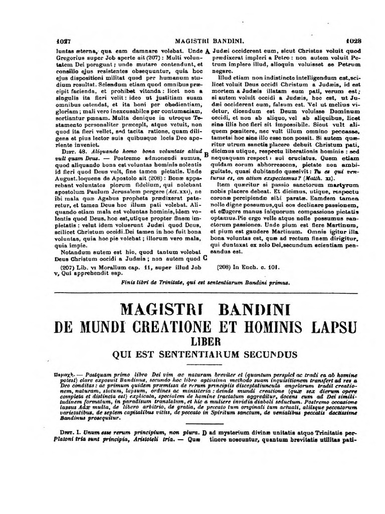 1100-1200, Bandinus Magister, Sententiarum II. de Mundi Creatione Et ...