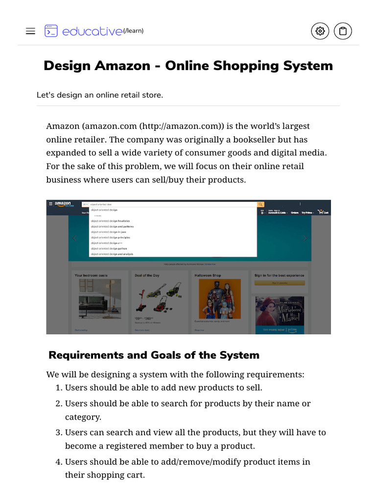 Design Amazon - Online Shopping System | PDF | Online Shopping ...