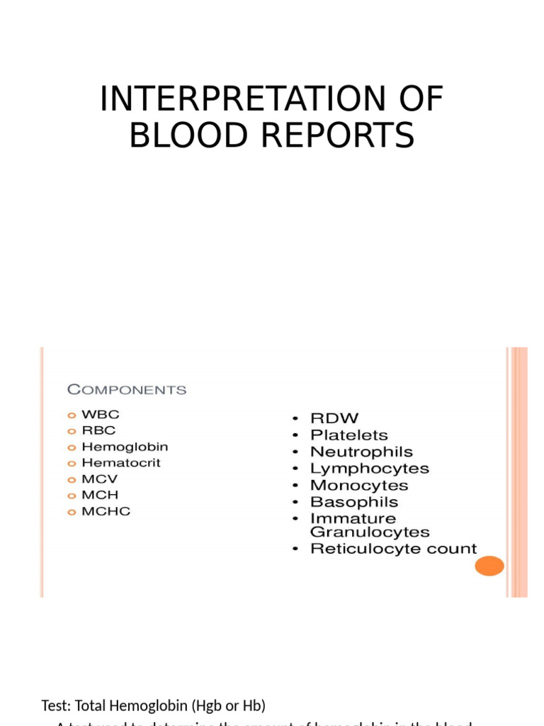 Interpretation of Blood Reports | PDF | Red Blood Cell | White Blood Cell