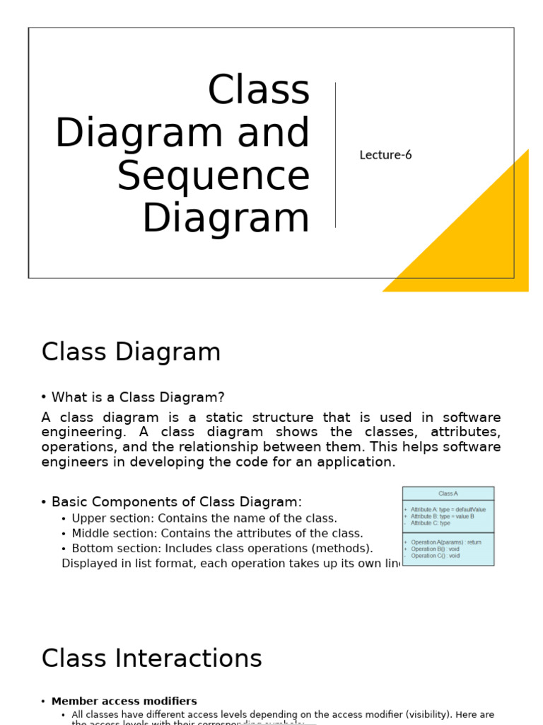 Class and Sequence Diagrams Explained | PDF