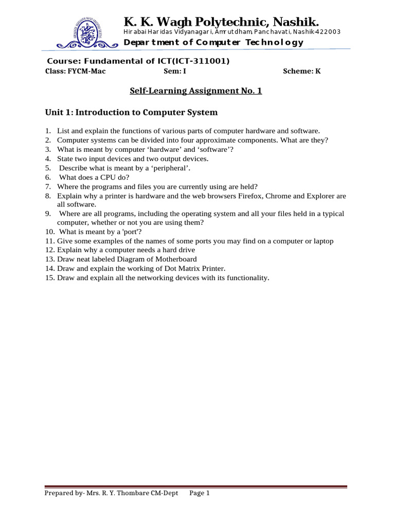 Self Learning Assignment 01 | PDF