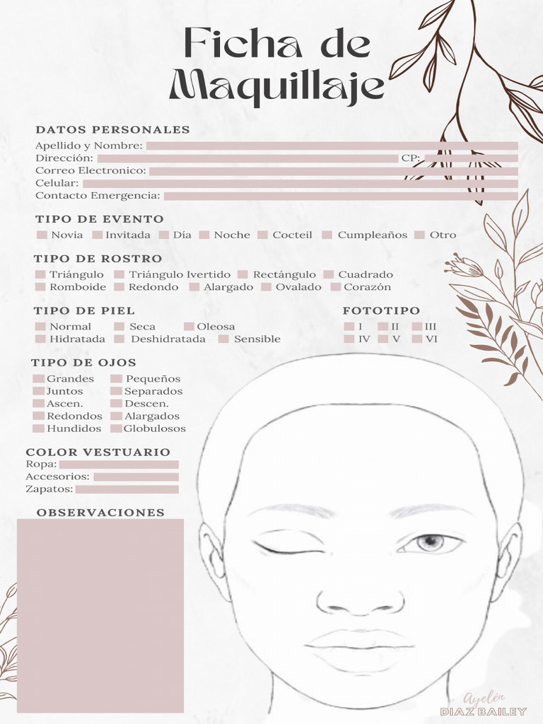 Ficha de Evento Make Up | PDF