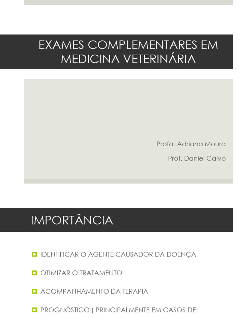 Aula 8 - Exames Complementares | PDF | Especialidades médicas | Medicina Clínica