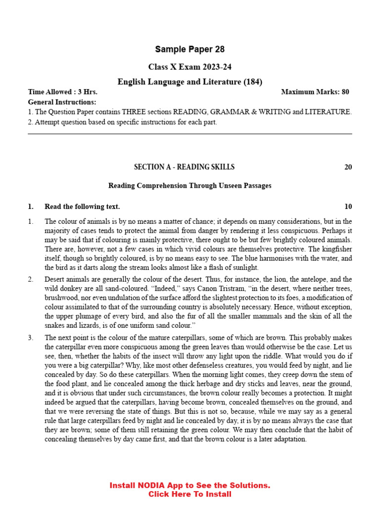 English Nodia Sample Paper 28 | PDF | Tourism | Gross Domestic Product