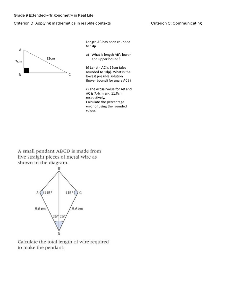 G9 Trig in Real Life | PDF