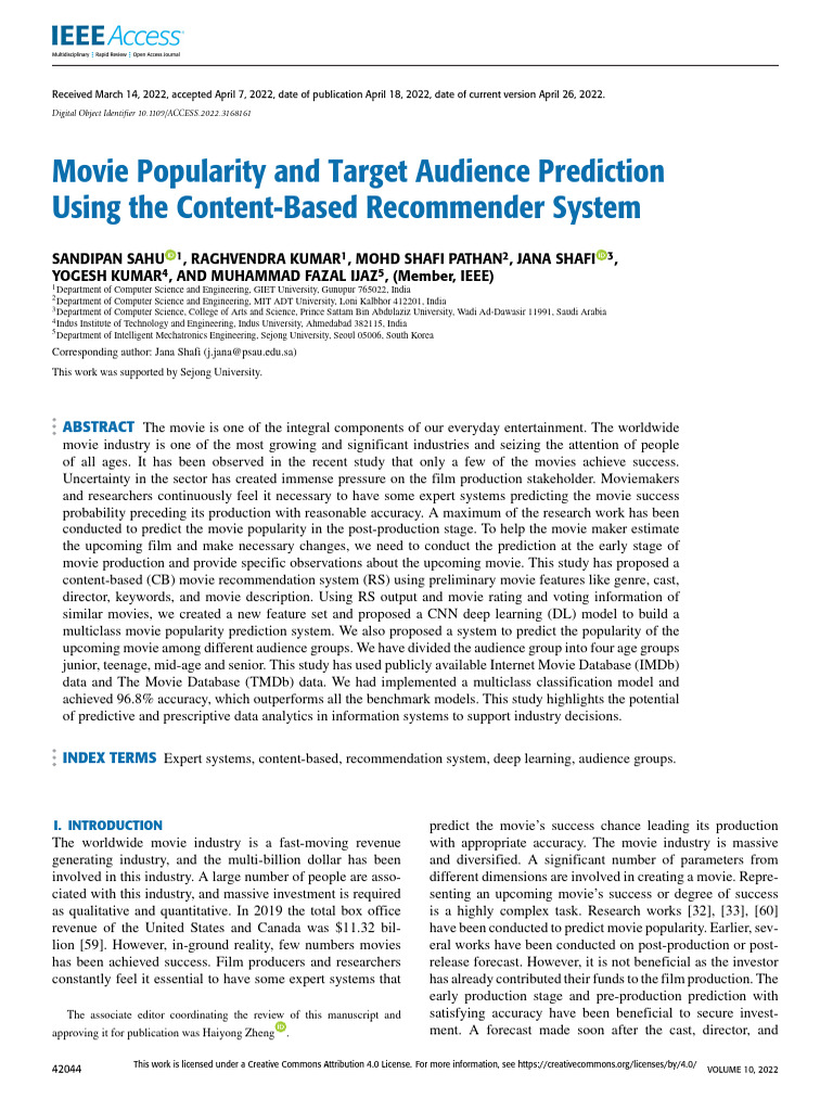 Movie Popularity and Target Audience Prediction Using The Content-Based ...