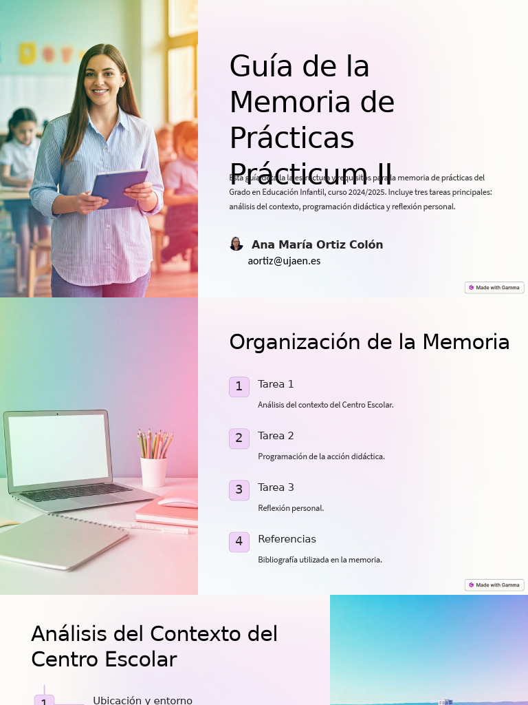 Guia de La Memoria de Practicas Practicum II | PDF | Evaluación | Enseñando