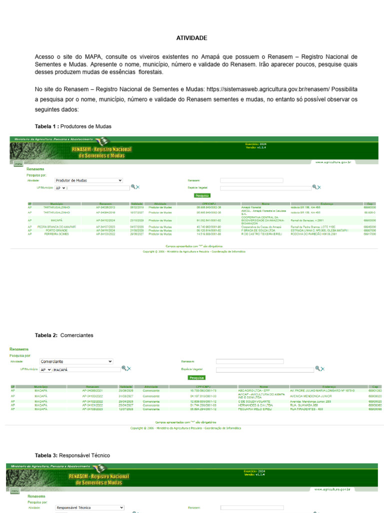Viveiros Renasem no Amapá: Informações Essenciais | PDF | Casa e Jardim