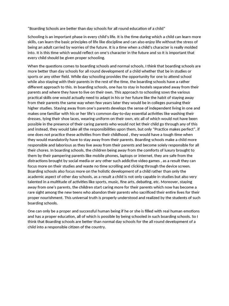 Boarding Schools Are Better Than Day Schools For All Round Education of ...