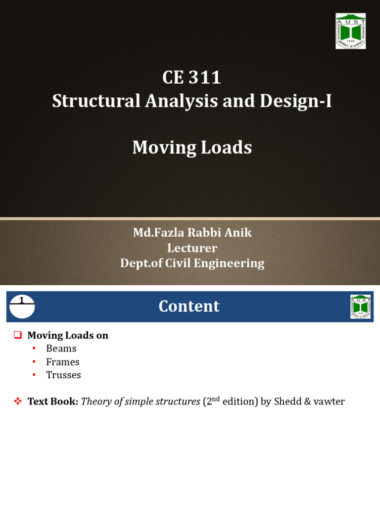 Anik Sir 4 Moving Load | PDF | Structural Engineering | Civil Engineering