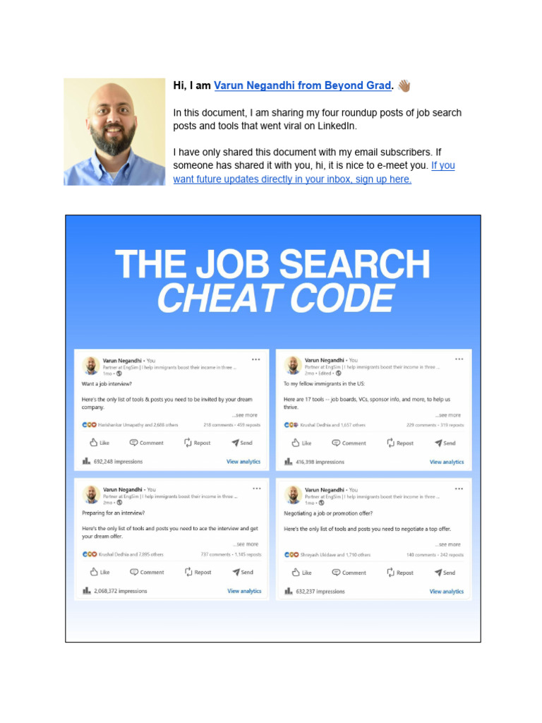 Best Job Search Posts and Tools - Public | PDF | H 1 B Visa | Linked In