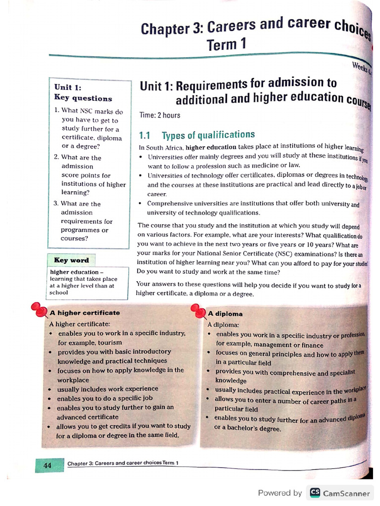 Chapter 3 Careers and Career Choices Term 1 | PDF