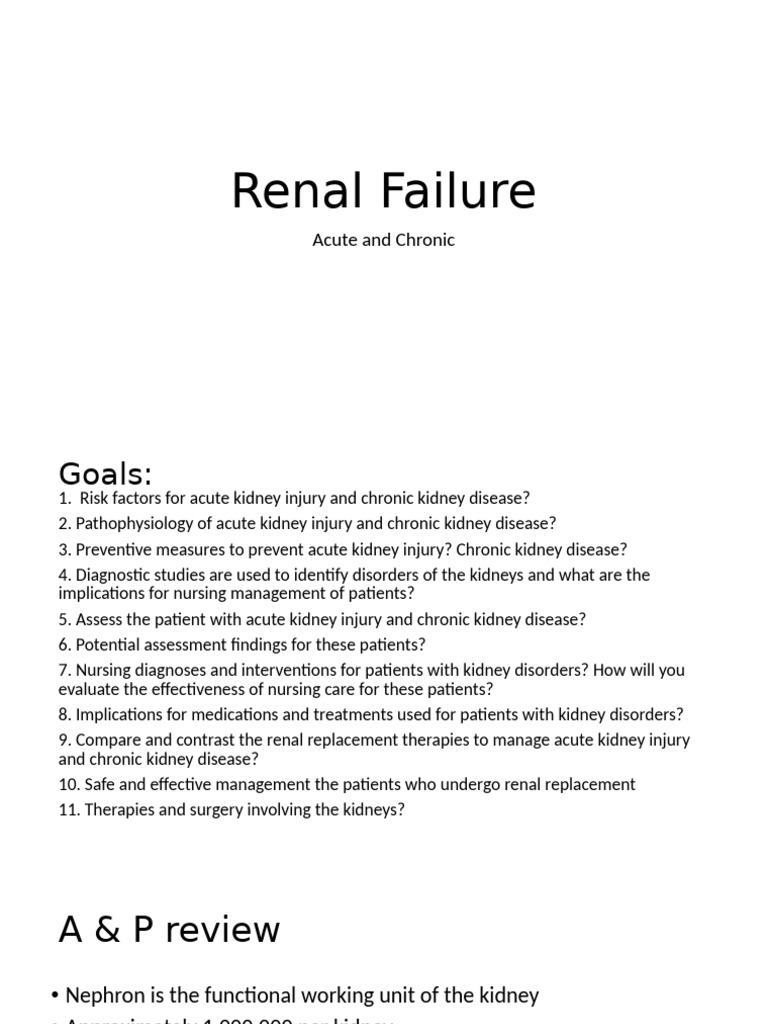 Renal Failure For Students | PDF | Kidney | Organ (Anatomy)