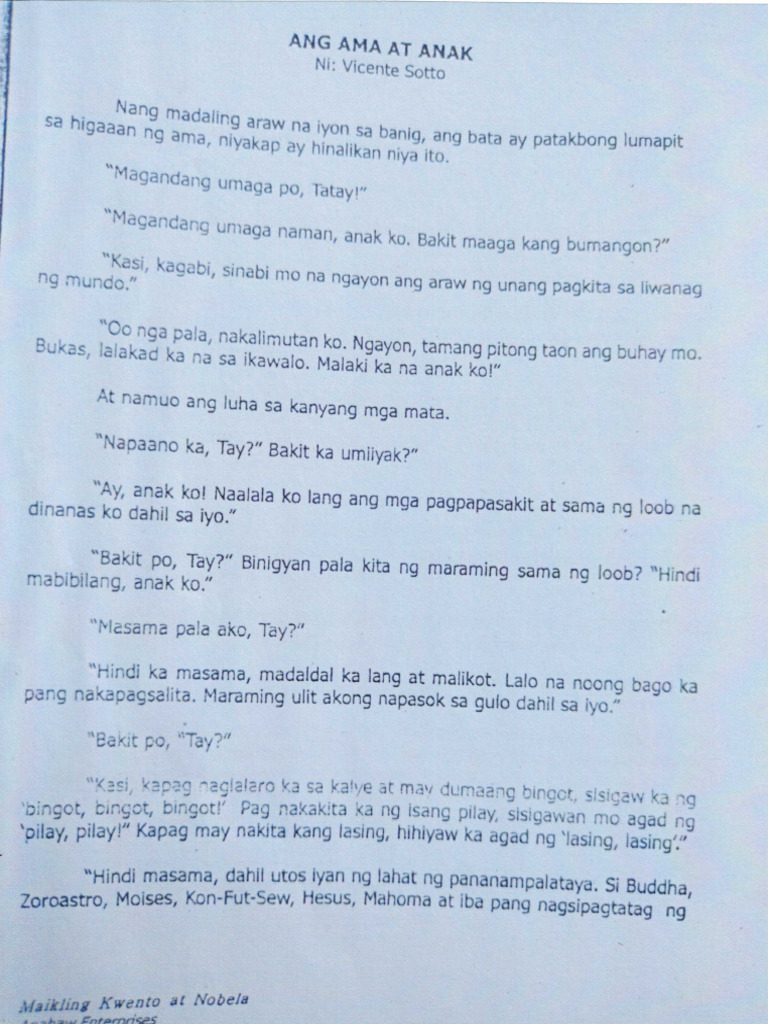 ANG AMA AT ANAK Vicente Sotto | PDF