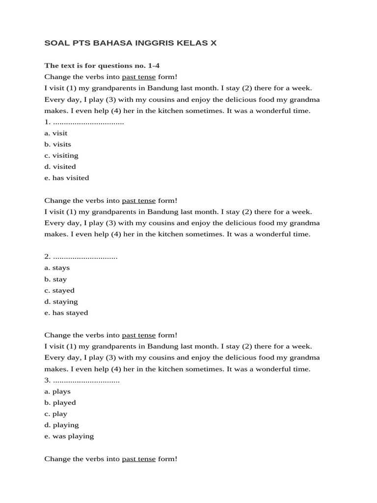 Soal Bhs Inggris Kls X | PDF | Bali | Snorkeling